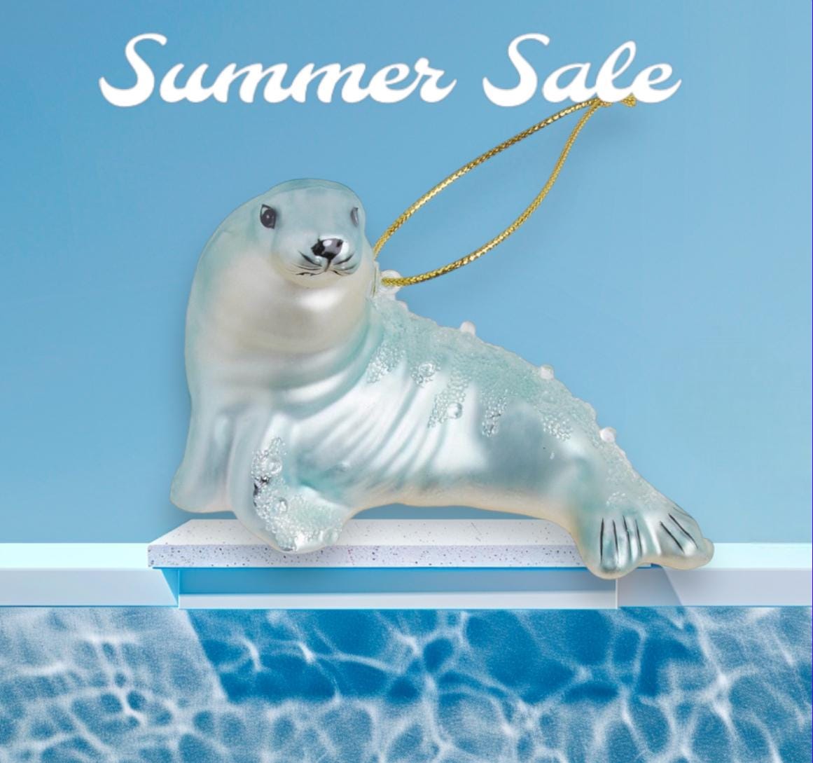 Seal Glass Ornament - Nautical Fish Ocean Beach Tropical Mermaid Hawaii ...