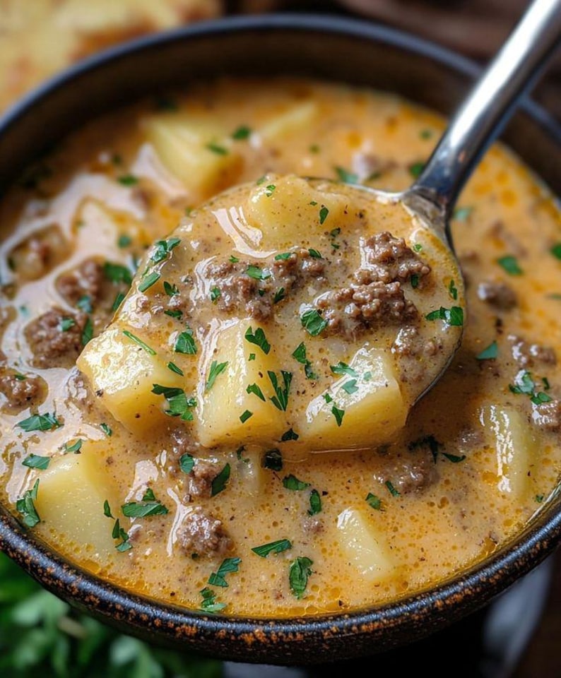 Best Recipe for CHEESY BEEF and POTATO Soup Download. - Etsy