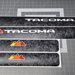 Tacoma Black Forged Carbon Vinyl Door Sill Sticker for 4 Doors (4 ...