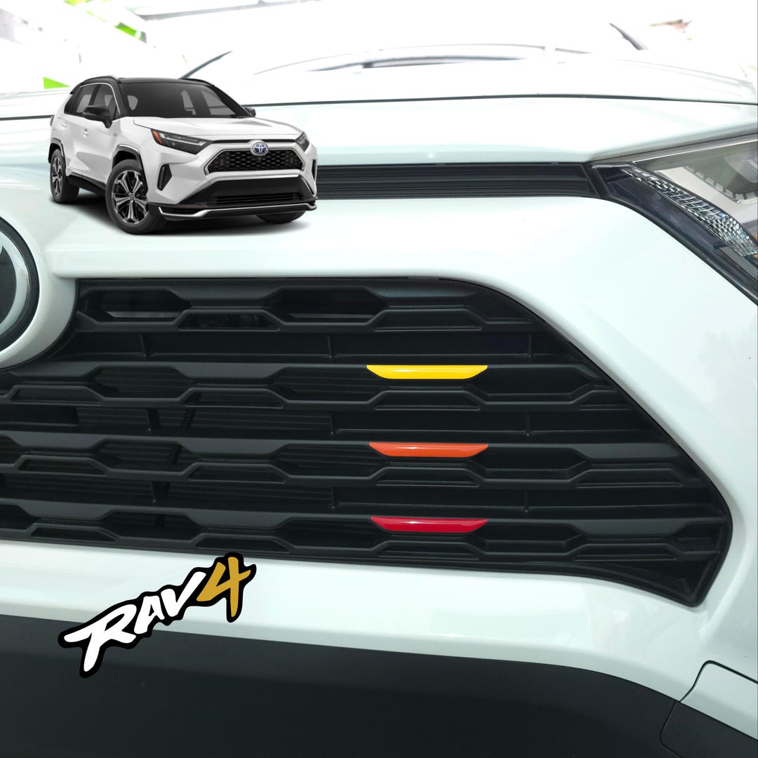 2019-25 RAV4 5th. Gen. 3-color Stripe Grille Badge 3D Emblem Decal (3 ...