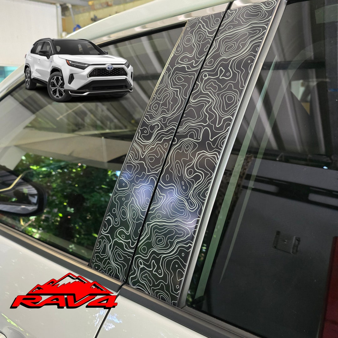 2019-25 RAV4 5th. Gen. Door Pillar Wraps Topologic and Carbon Forged ...
