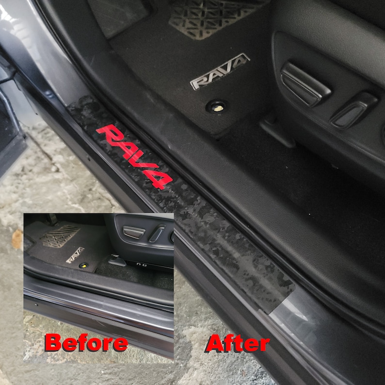 2019-2023 Toyota RAV4 Forged Carbon Vinyl Door Sill Protectors.(4 ...