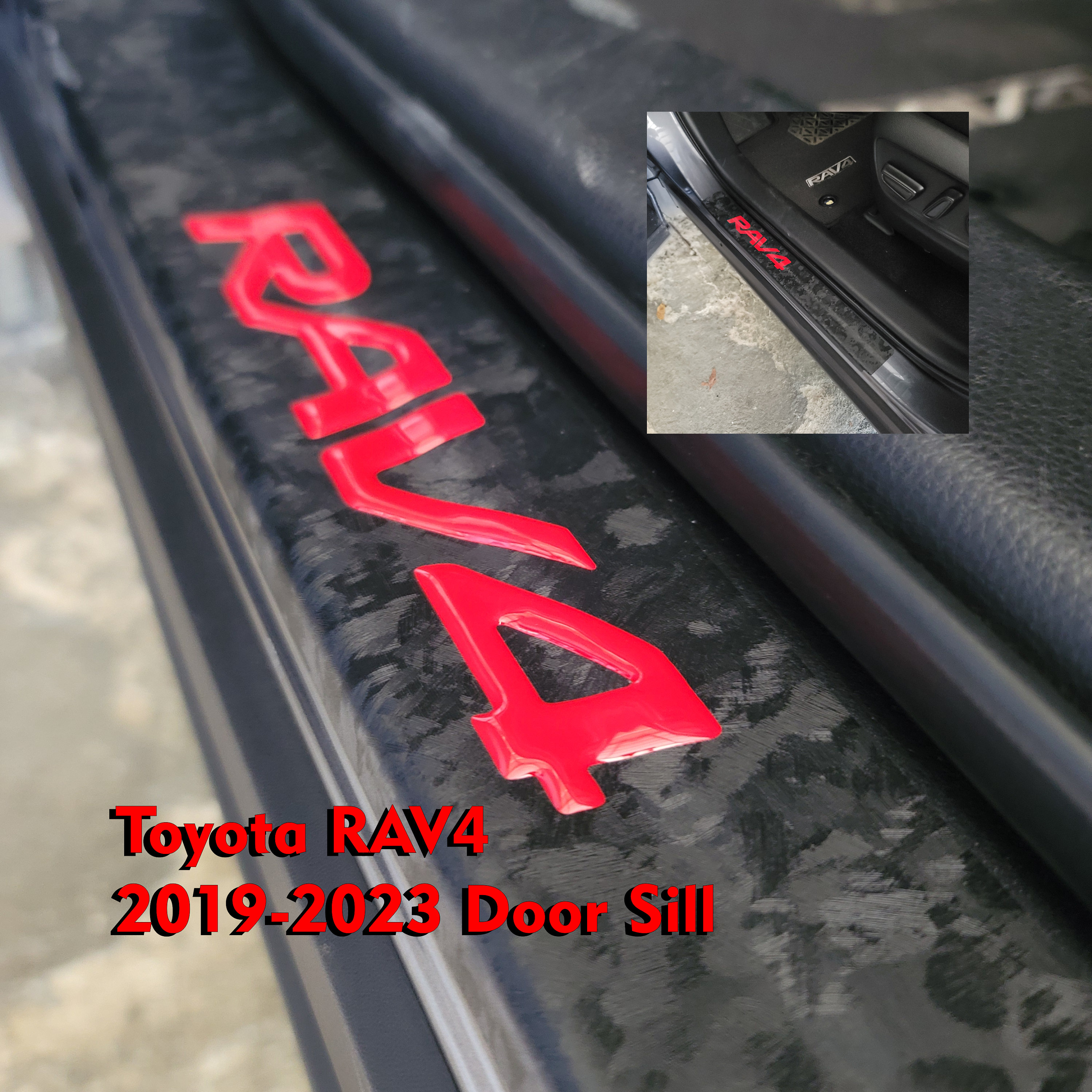 2019 2023 Toyota RAV4 TRD Forged Carbon Vinyl Door Sill Protectors.4 pieces Set Etsy