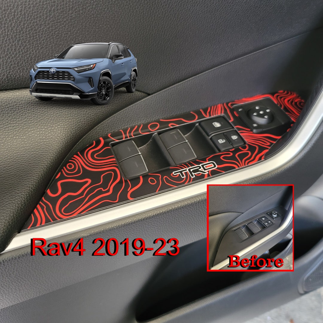 2019-24 RAV-4 Door Controls Faces Wraps (4 Pieces Kit) for All Doors ...