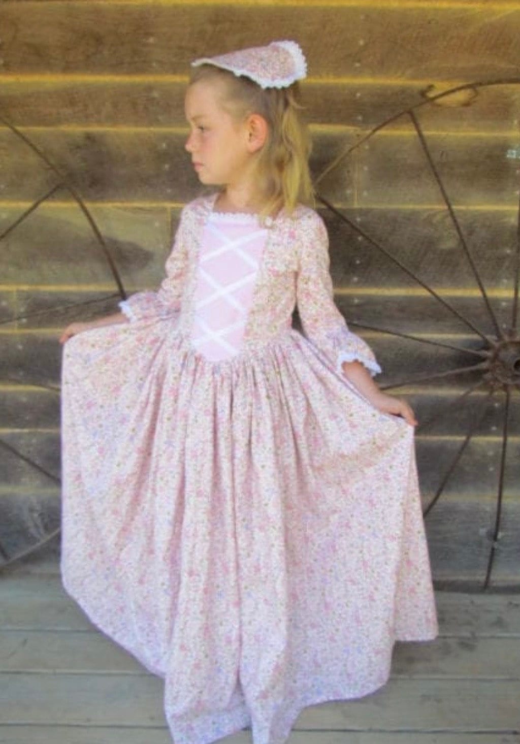 Pink Flower Colonial Day Dress Williamsburg American Historical Pioneer ...