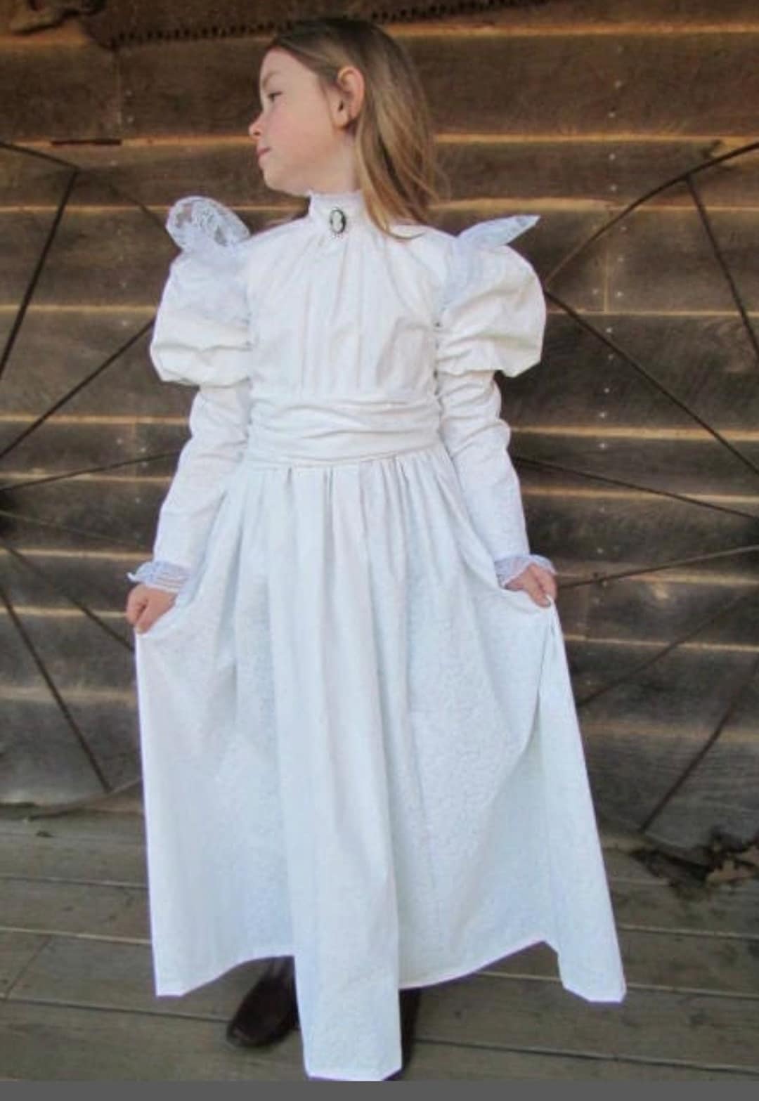 White Helen Keller Costume Historical Character Old Fashioned 1800s ...