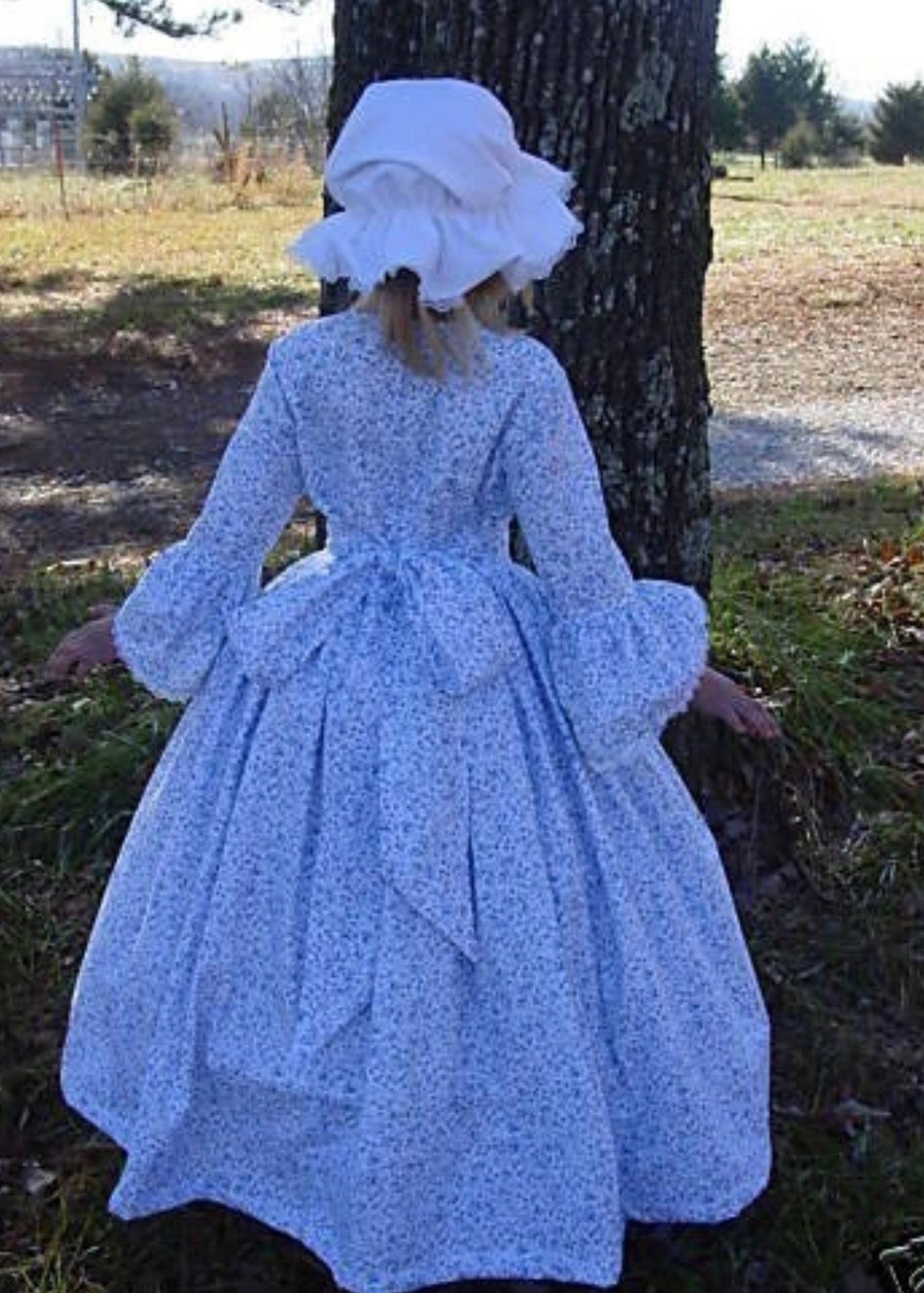 Handmade American Historical Colonial Pioneer Girl Clothing - Blue Day ...