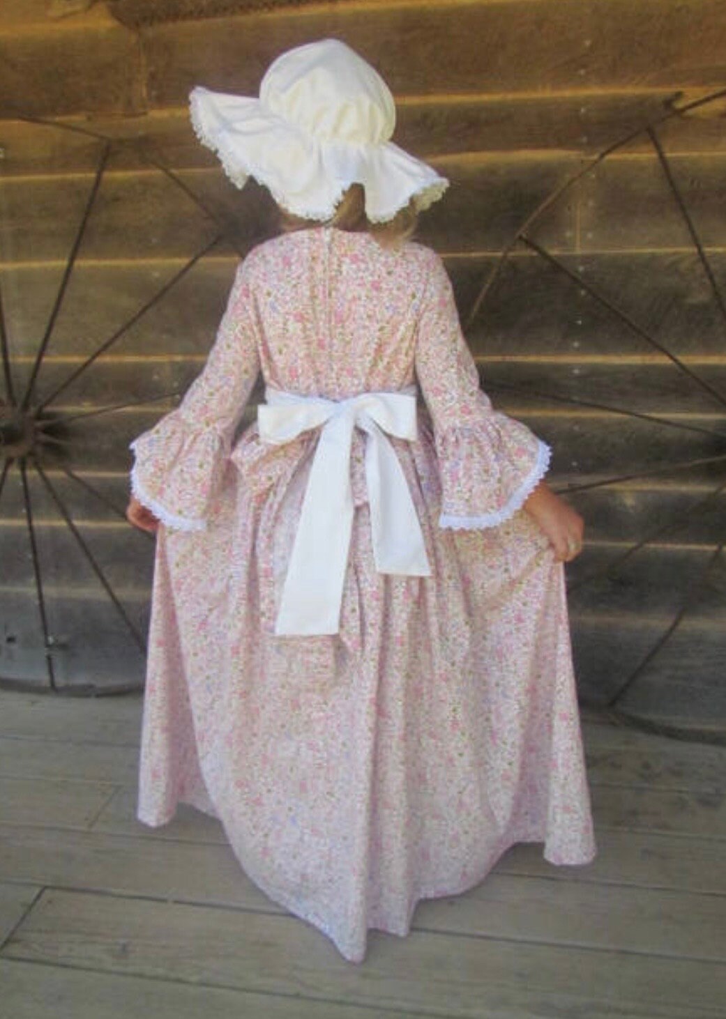 Pink Flower Colonial Day Dress Williamsburg American Historical Pioneer ...
