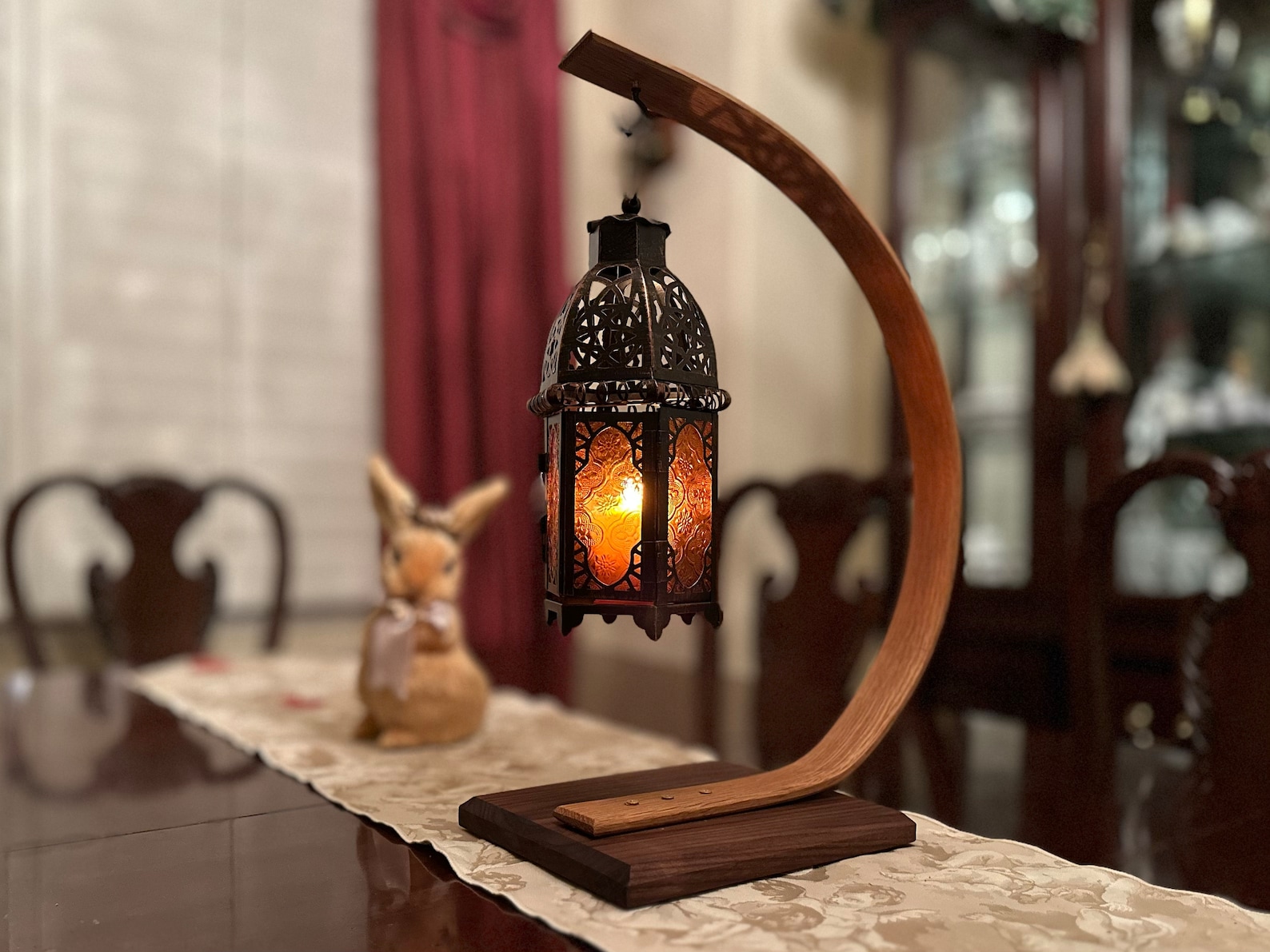 Hanging Candle Lantern Holder With Lantern | Handmade With White Oak ...