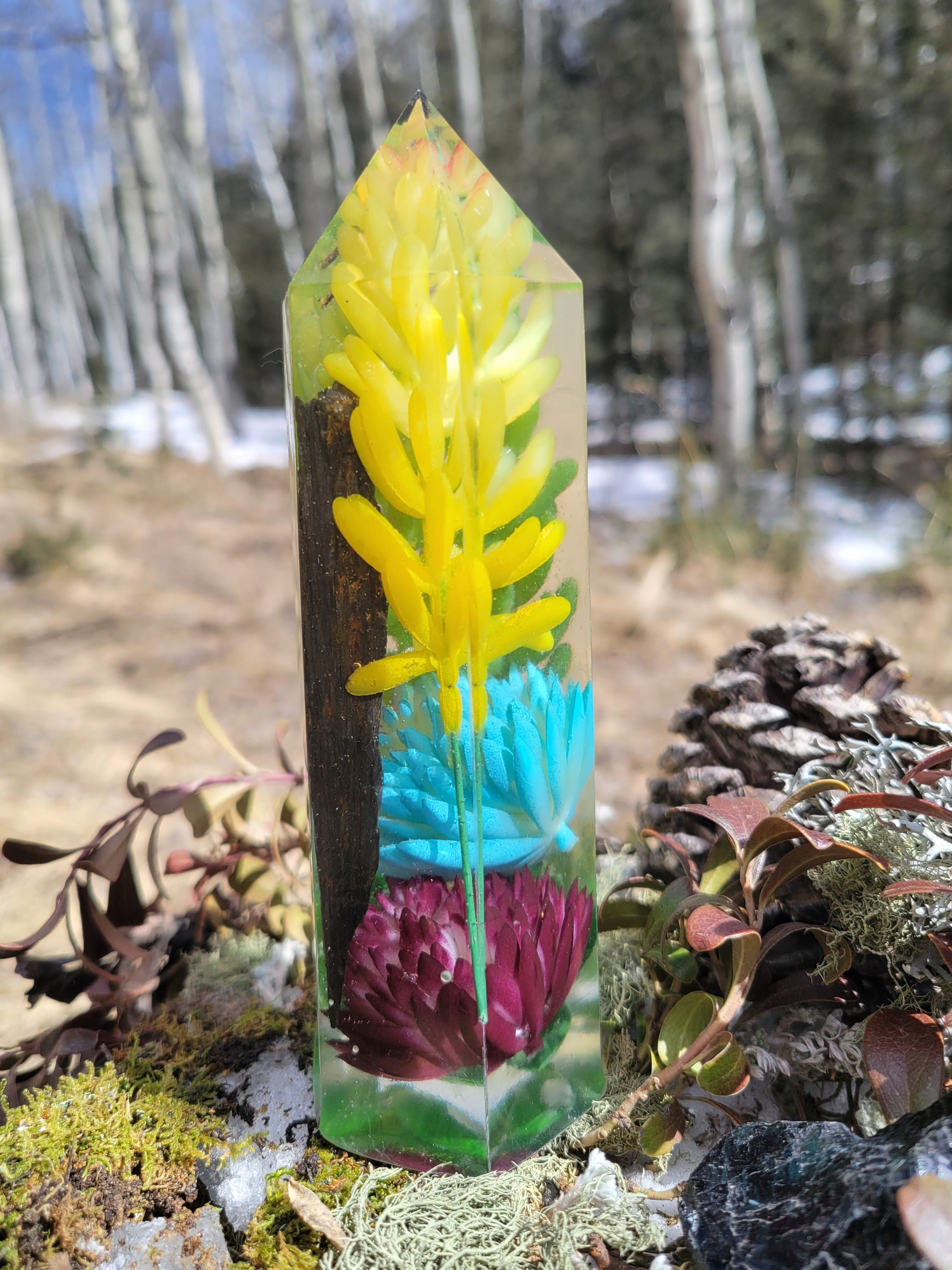 Crystal Tower, Resin Art, Home Decor, Crystal Decor, Floral Decor ...