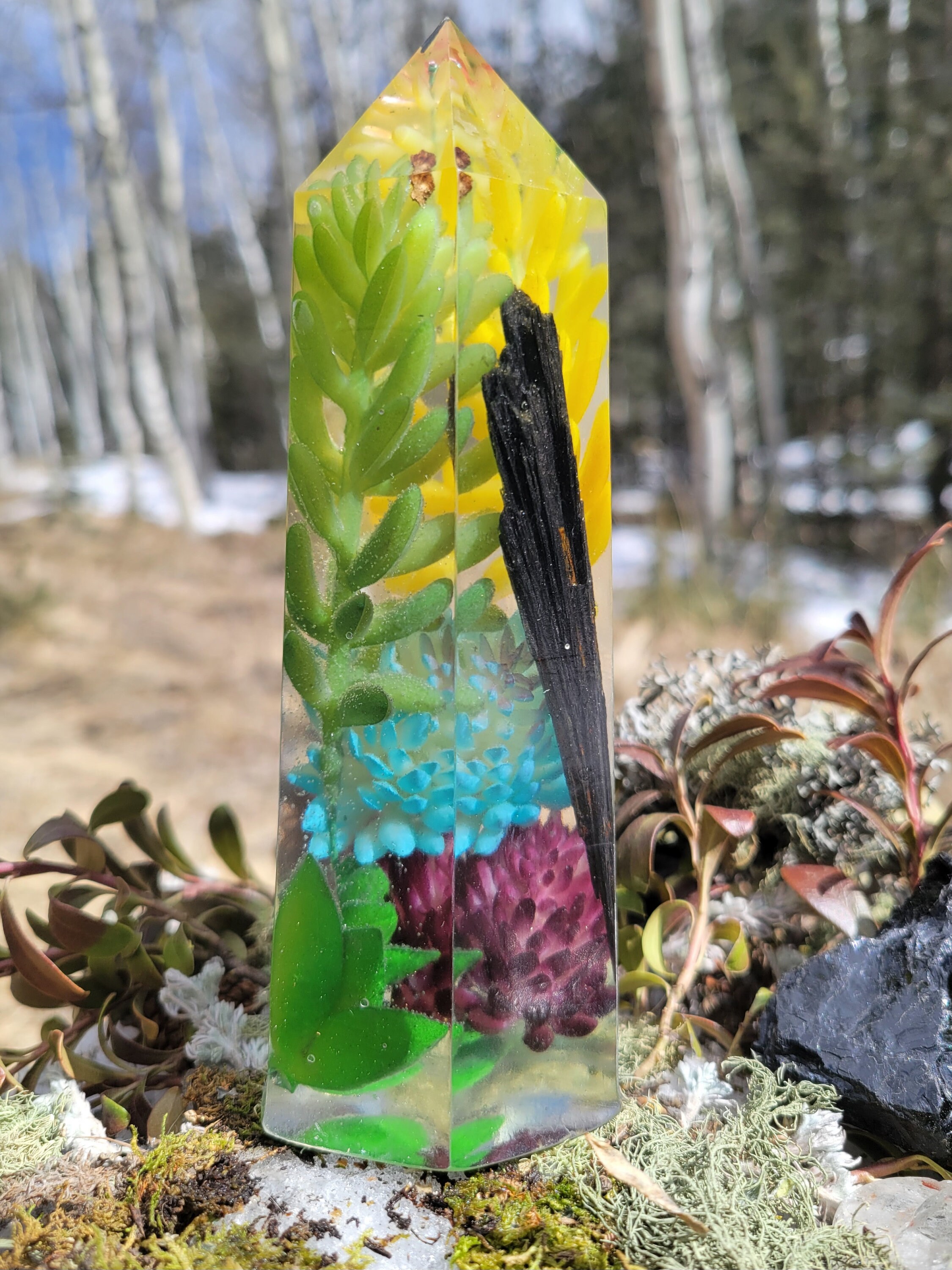 Crystal Tower, Resin Art, Home Decor, Crystal Decor, Floral Decor ...