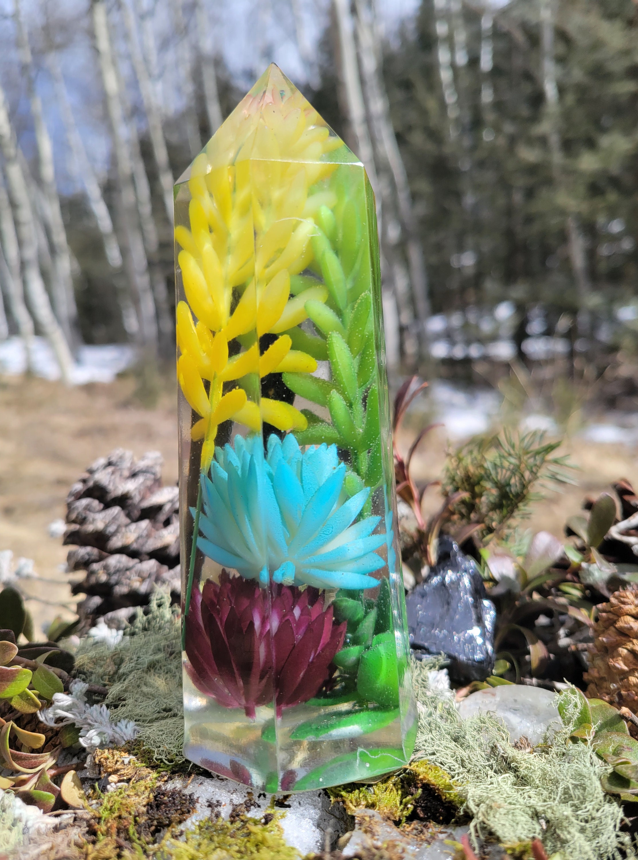 Crystal Tower, Resin Art, Home Decor, Crystal Decor, Floral Decor ...