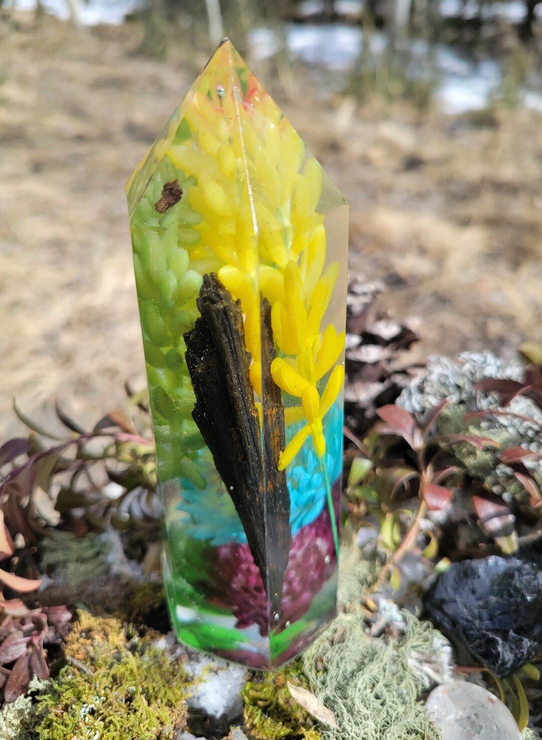 Crystal Tower, Resin Art, Home Decor, Crystal Decor, Floral Decor ...