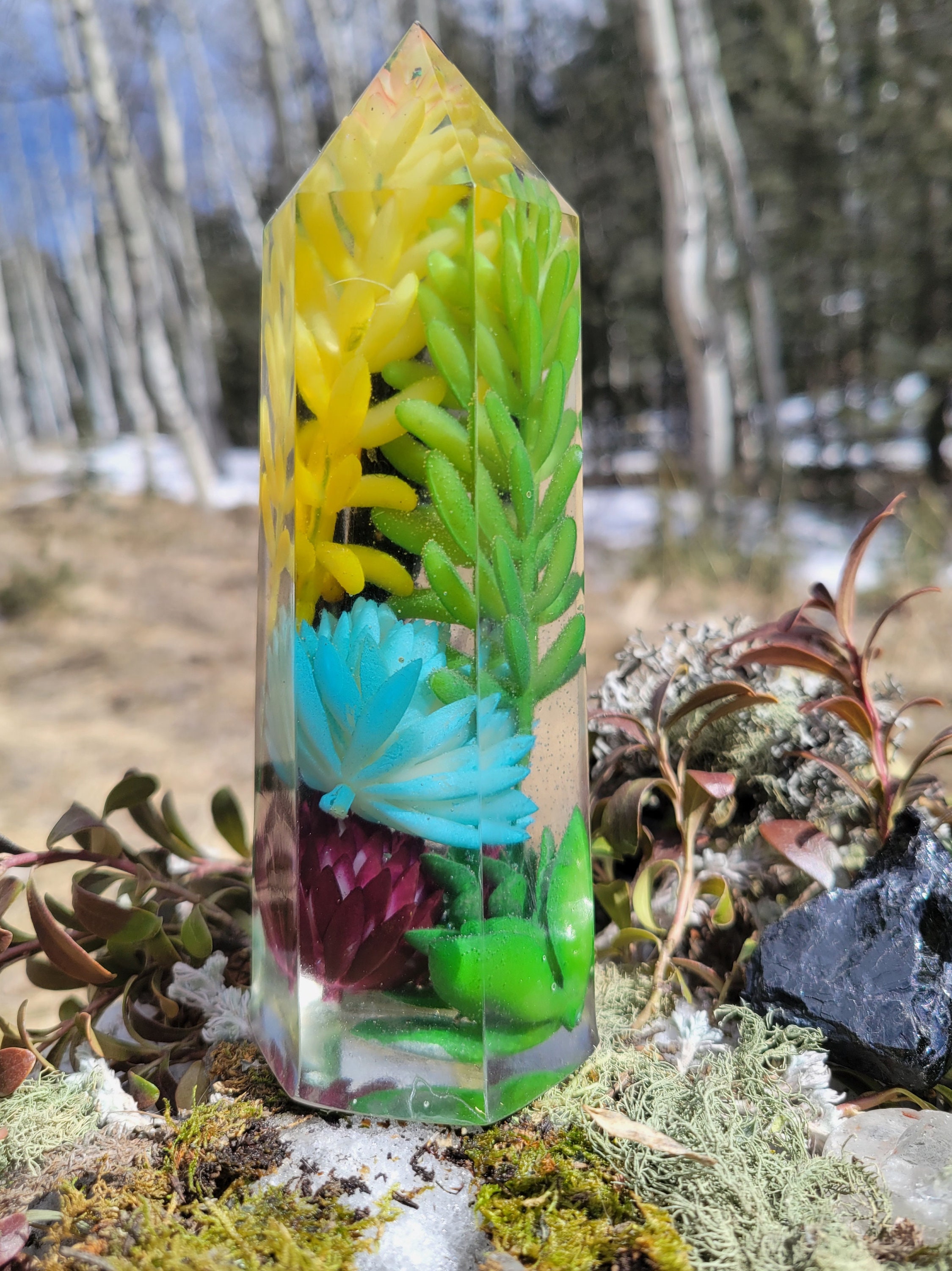 Crystal Tower, Resin Art, Home Decor, Crystal Decor, Floral Decor ...