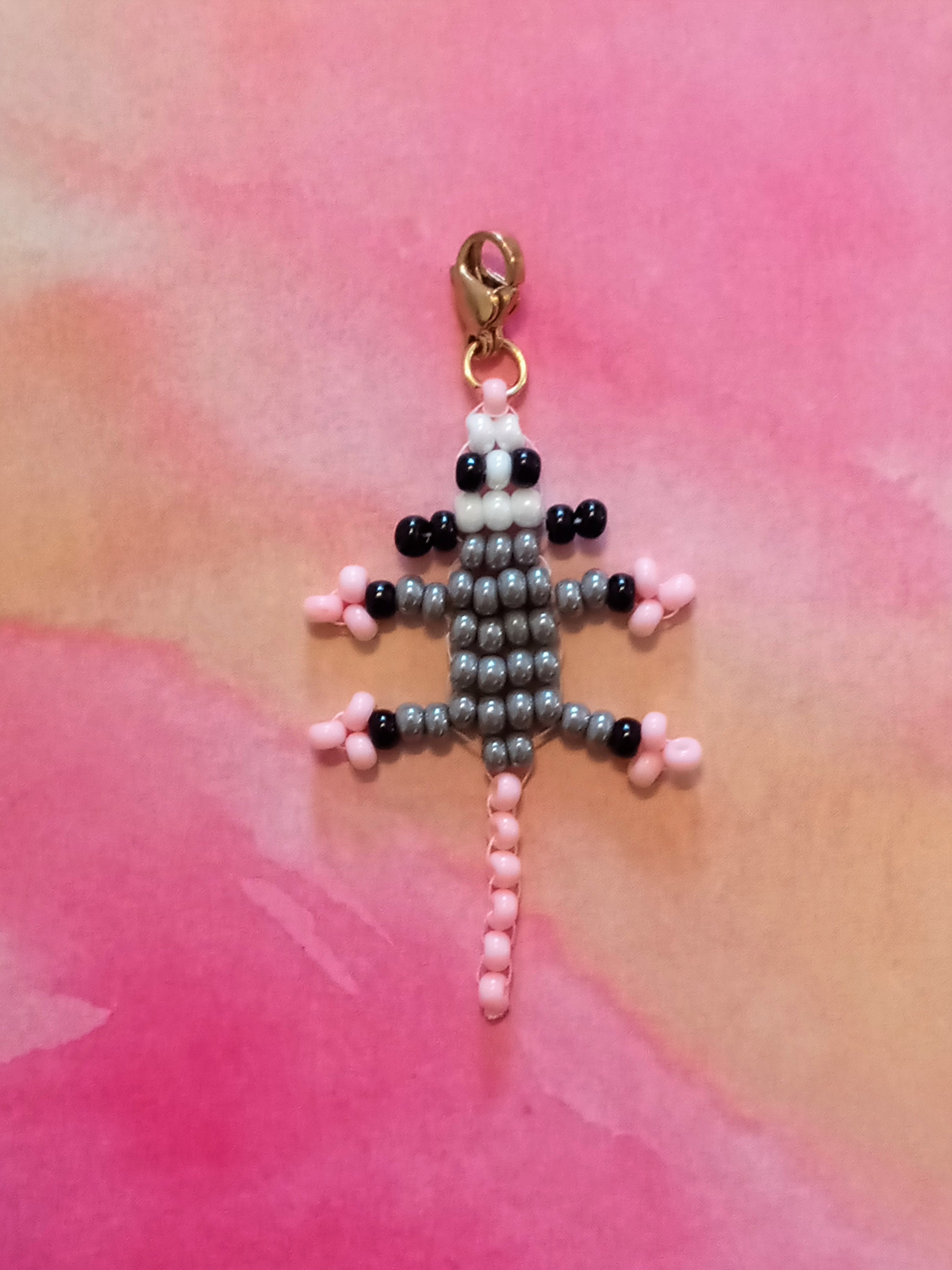 Beaded Possum Charm Keychain - Etsy