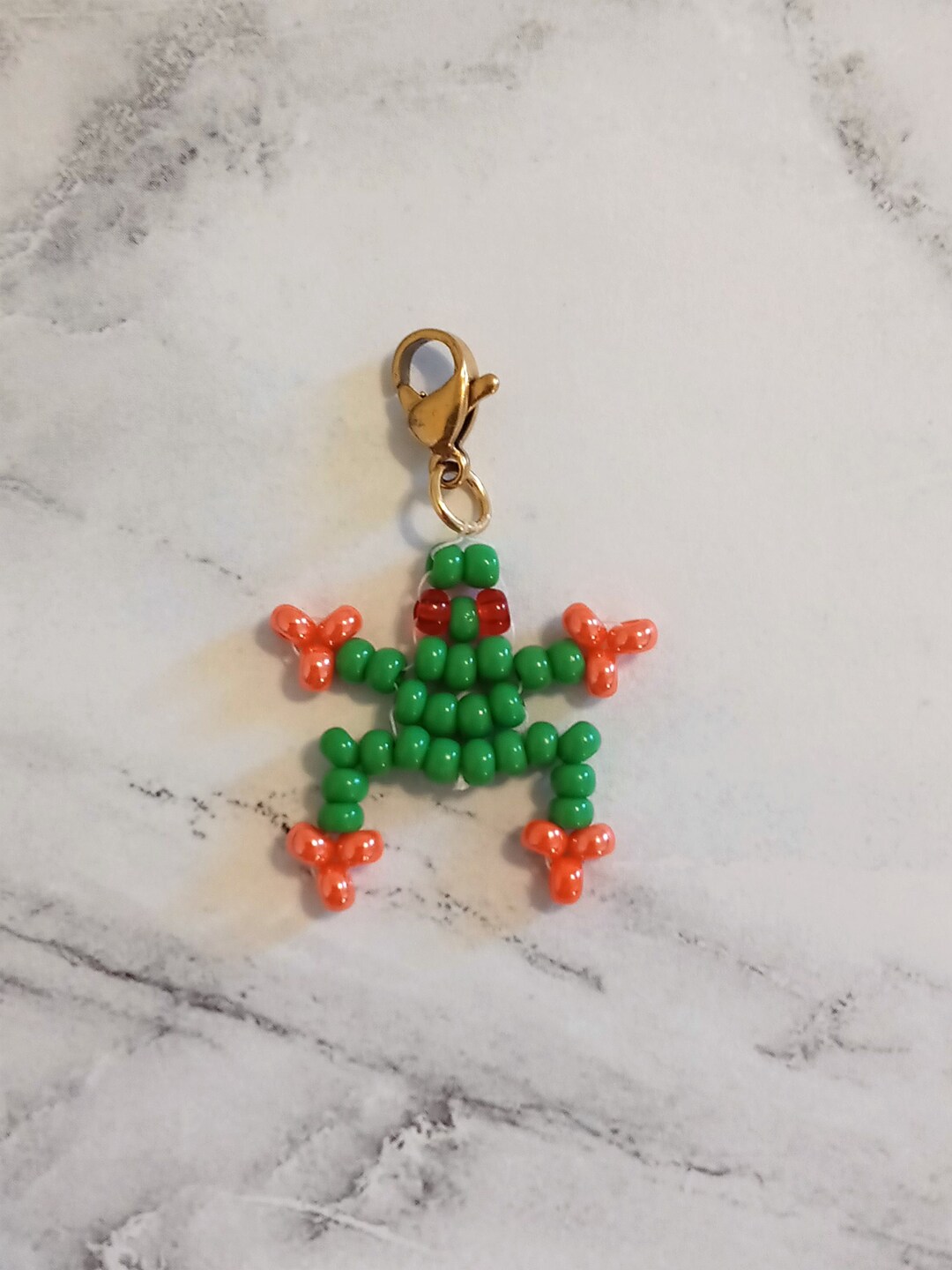 Mini Beaded Frog Charm - Etsy