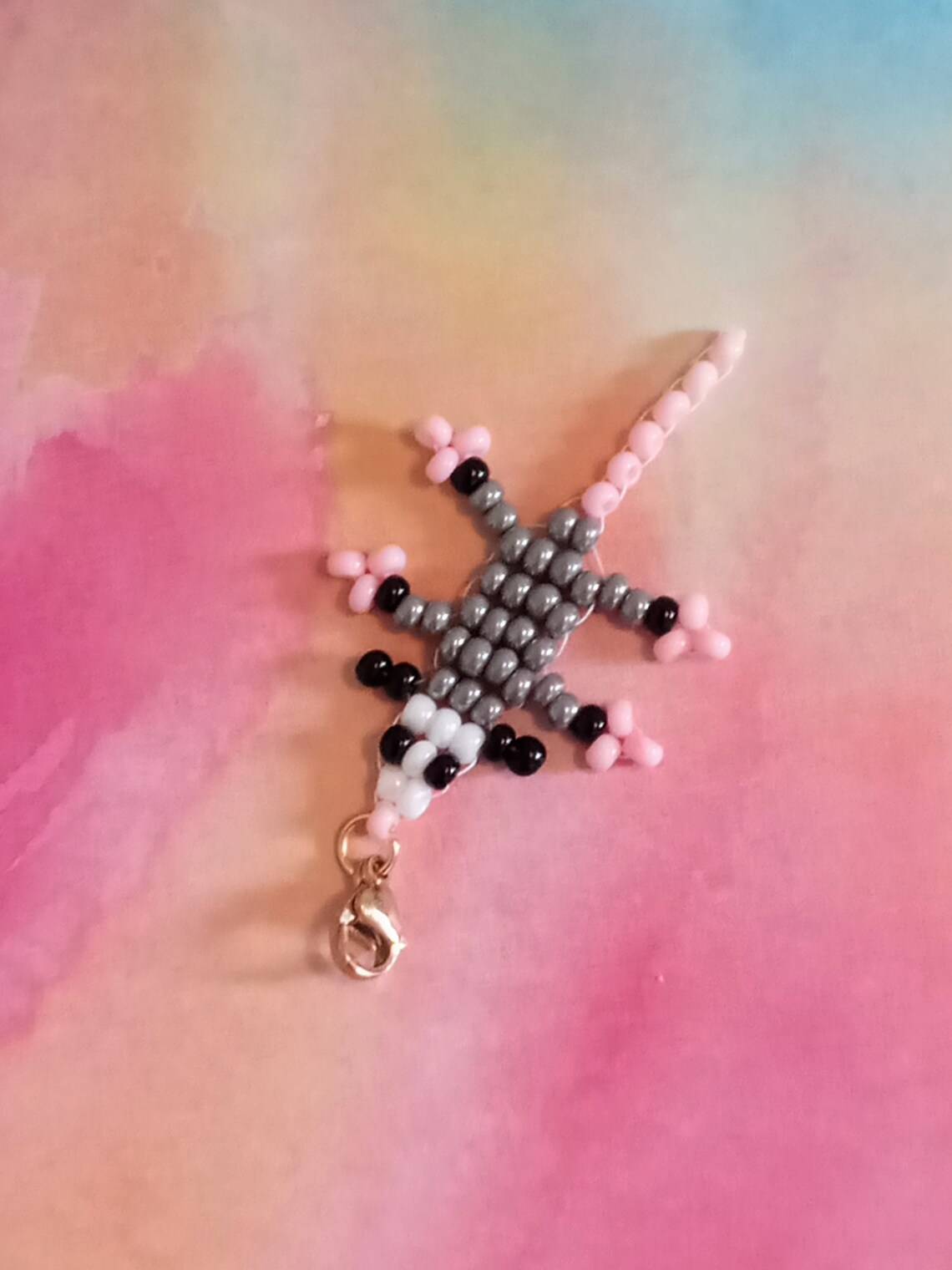 Beaded Possum Charm Keychain - Etsy