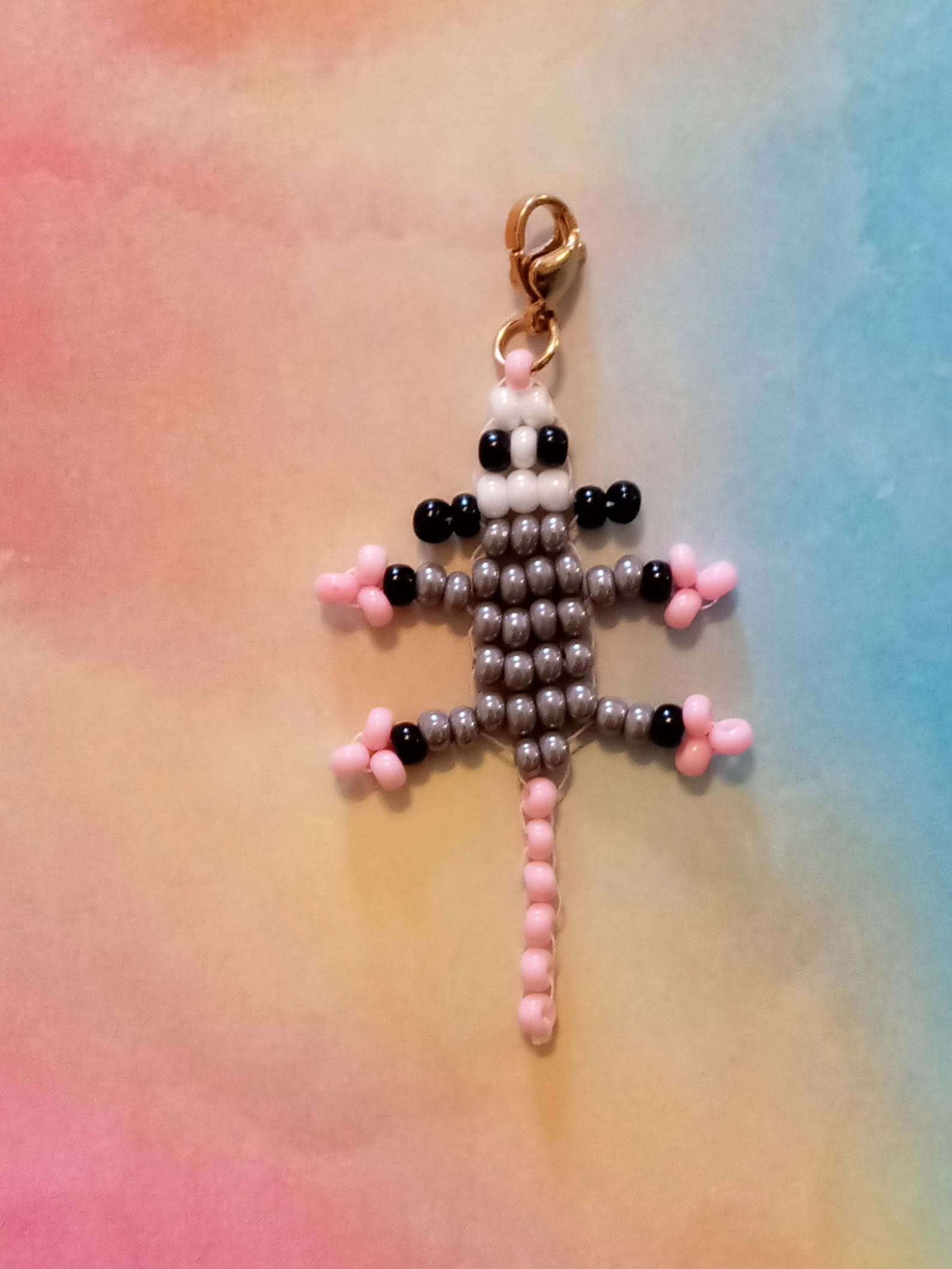 Beaded Possum Charm Keychain - Etsy