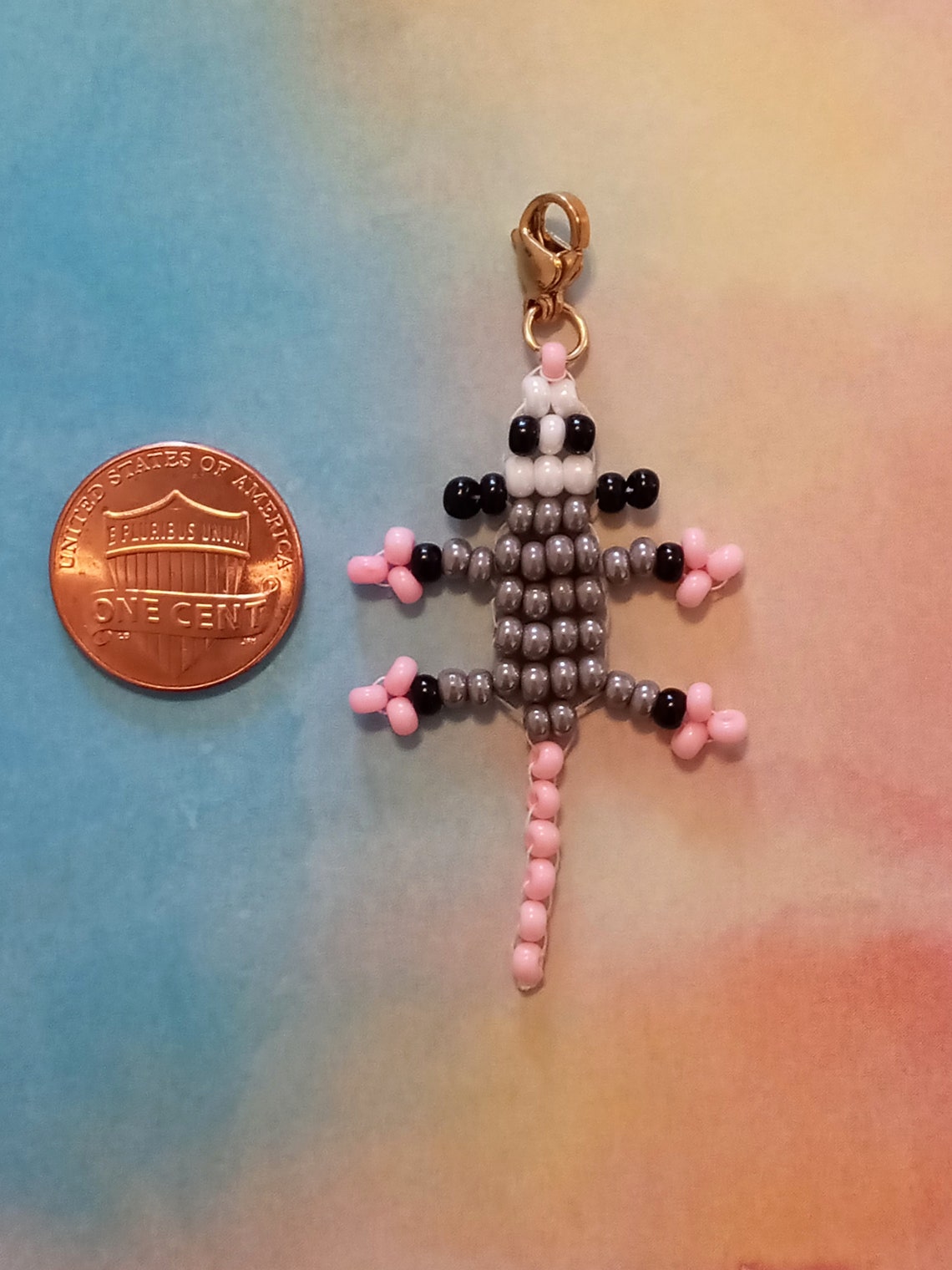Beaded Possum Charm Keychain - Etsy