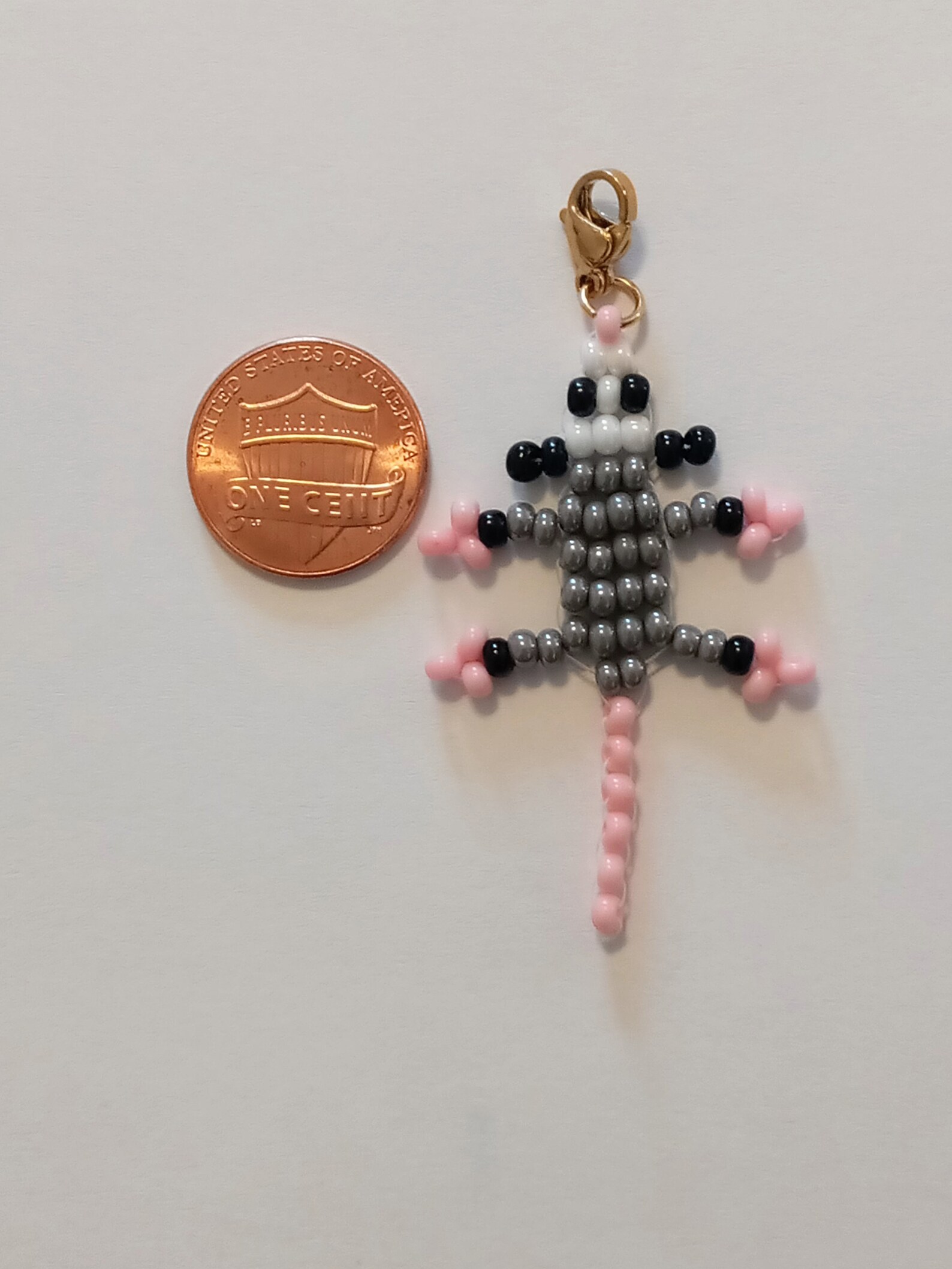 Beaded Possum Charm Keychain - Etsy
