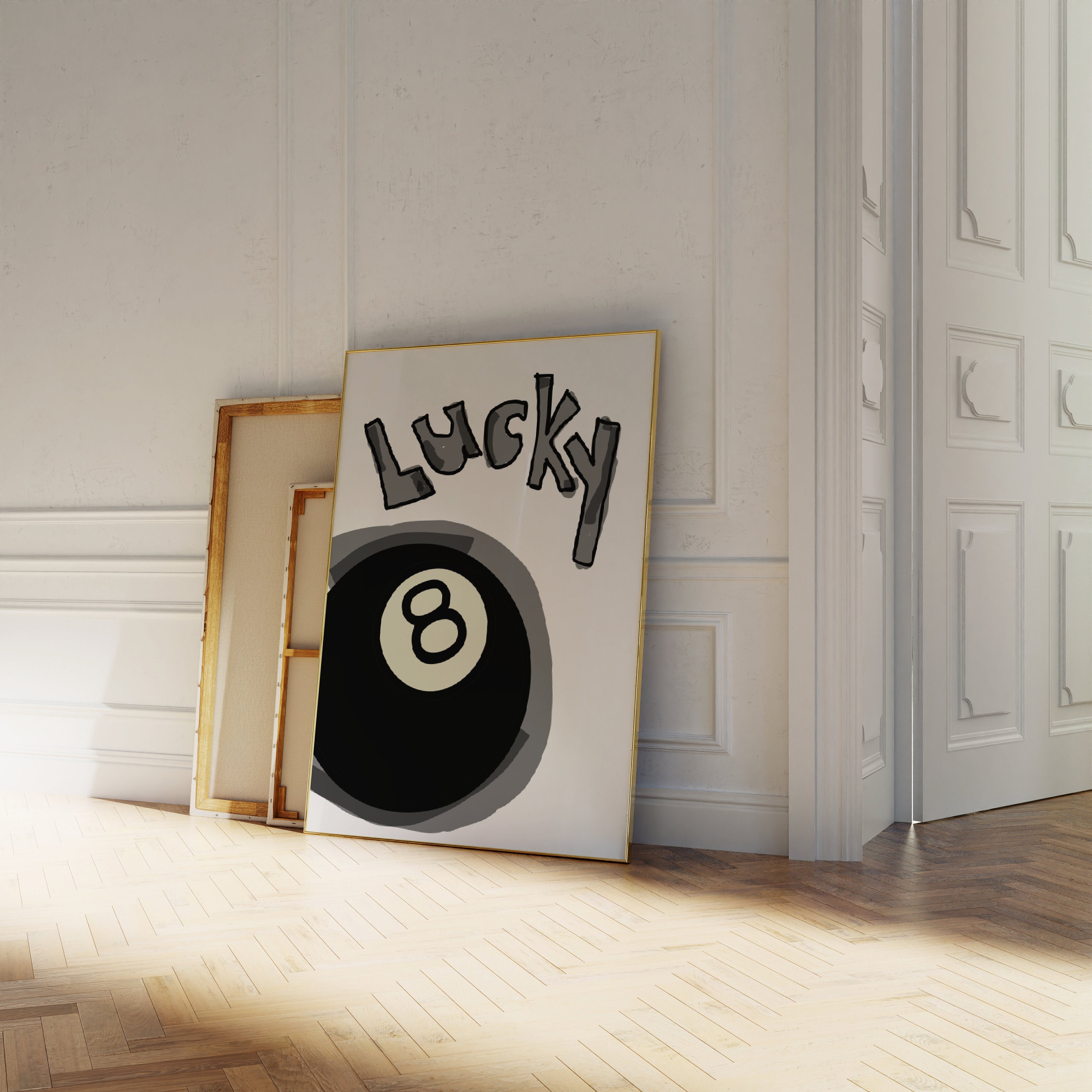 Vintage Pool Ball Print Retro Hand-drawn Wall Art Printable Wall Art ...