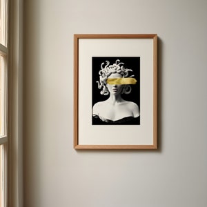Gold Medusa, Medusa Modern Statue, Medusa Wall Art, Medusa Art Print ...