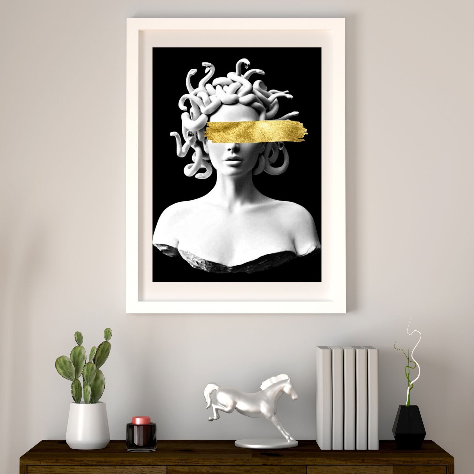 Gold Medusa Medusa Modern Statue Medusa Wall Art Medusa Art - Etsy
