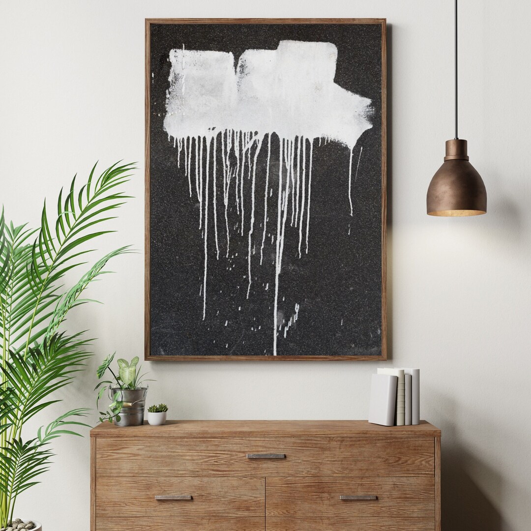 Abstract BW Print Paint Dripping, Emerald Medusa Gallery Abstract Print ...