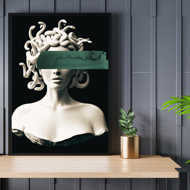 Emerald Medusa Medusa Wall Art Medusa Print Medusa Decor - Etsy