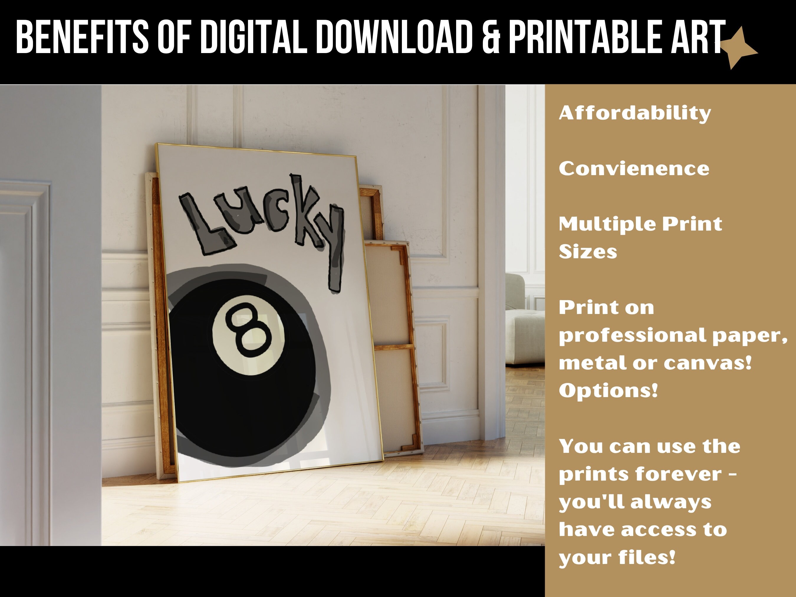 Vintage Pool Ball Print Retro Hand-drawn Wall Art Printable Wall Art ...