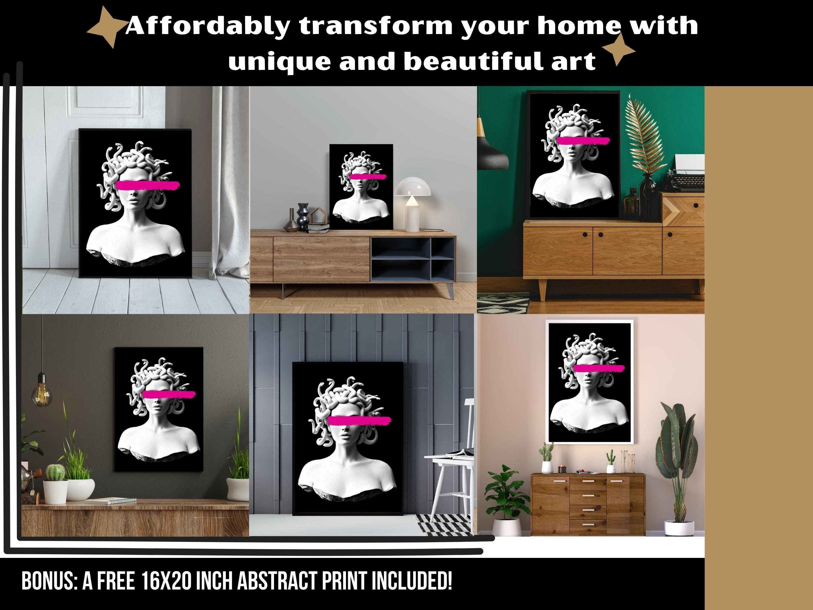 Hot Pink Medusa, Medusa Modern Statue, Medusa Wall Art, Medusa Art ...