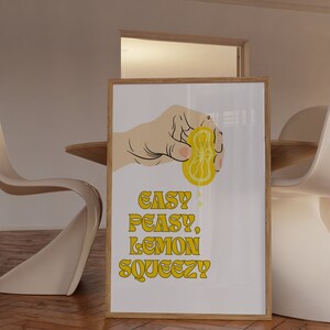 Easy Peasy Lemon Squeezy Wall Art | Modern Kitchen Wall Art | Lemon ...
