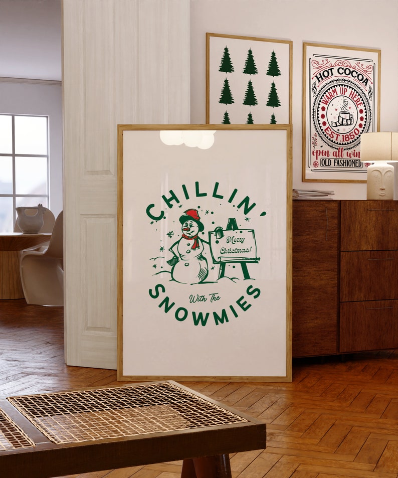 Chillin With the Snowmies Snowman Wall Art Fun Christmas Wall Art ...