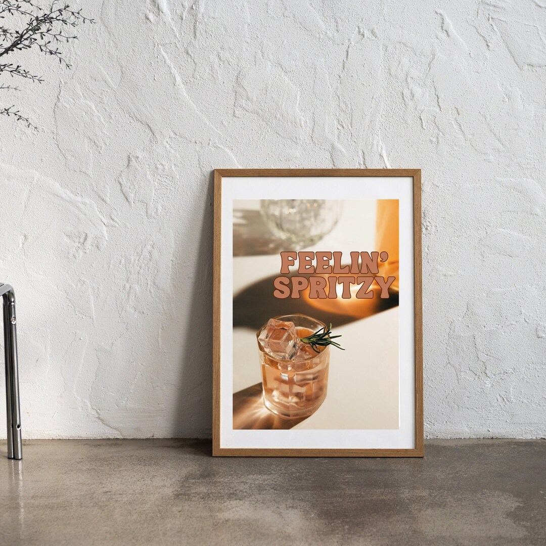 Feelin' Spritzy Kitchen Bar Cart Printable Wall Art | Vintage Drink Art ...