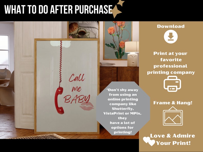 Call Me Baby Print | Retro Phone Print | Vintage Phone Print | I Love ...