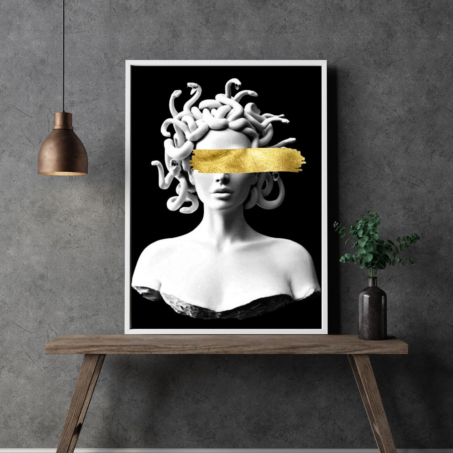 Gold Medusa Medusa Modern Statue Medusa Wall Art Medusa Art - Etsy