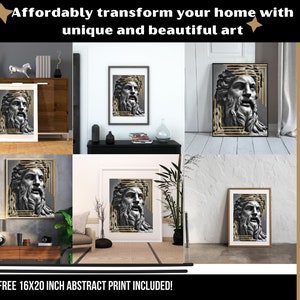 Zeus Series Three, Zeus Wall Art, Zeus Printable Art, Zeus Statue Art ...