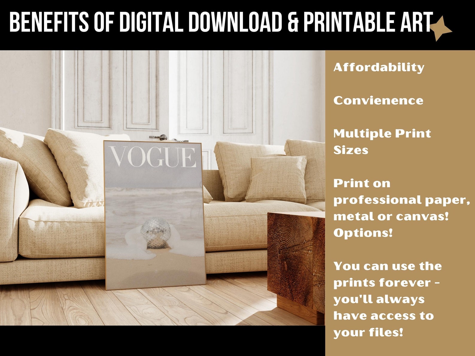 Vogue Magazine Cover Printable Wall Art Vogue Cover Art - Etsy