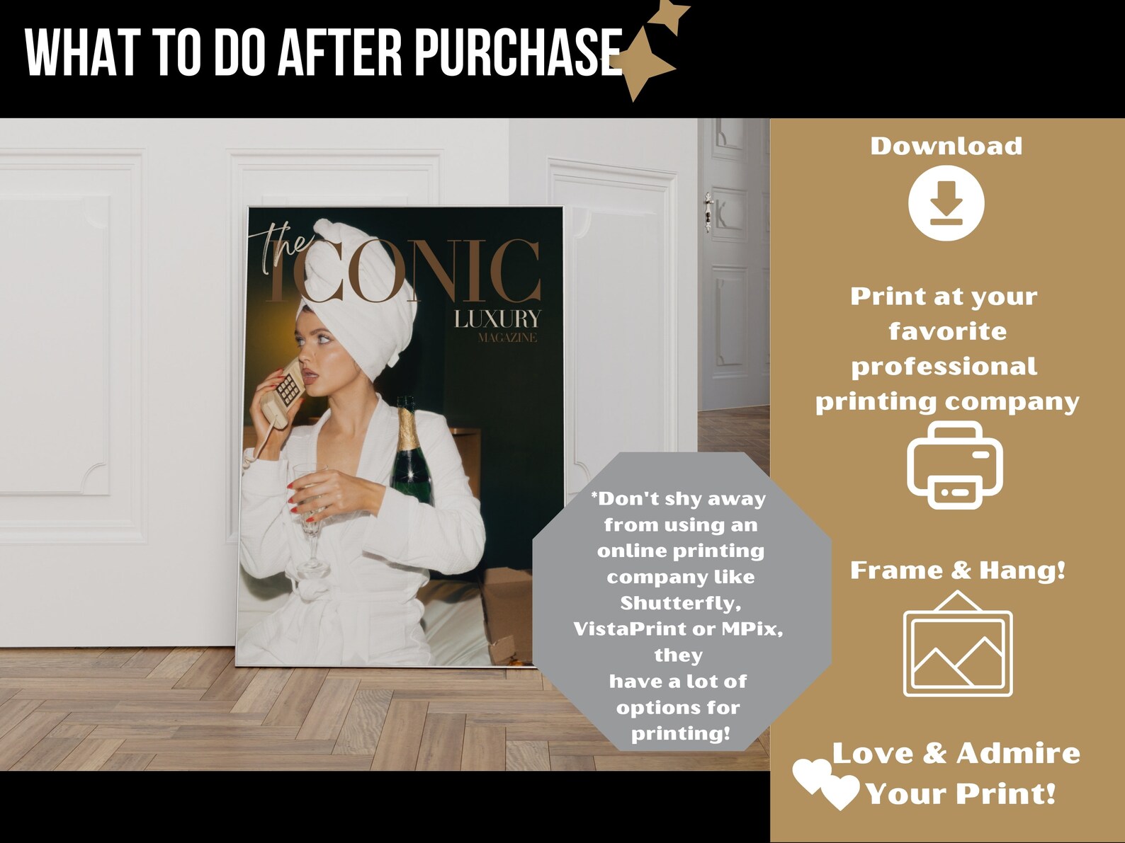 Luxury Magazine Poster | Luxury Magazine Cover | Luxury Bathroom Wall ...