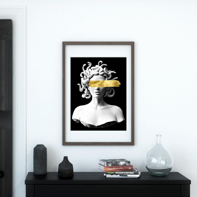 Gold Medusa Medusa Modern Statue Medusa Wall Art Medusa Art - Etsy
