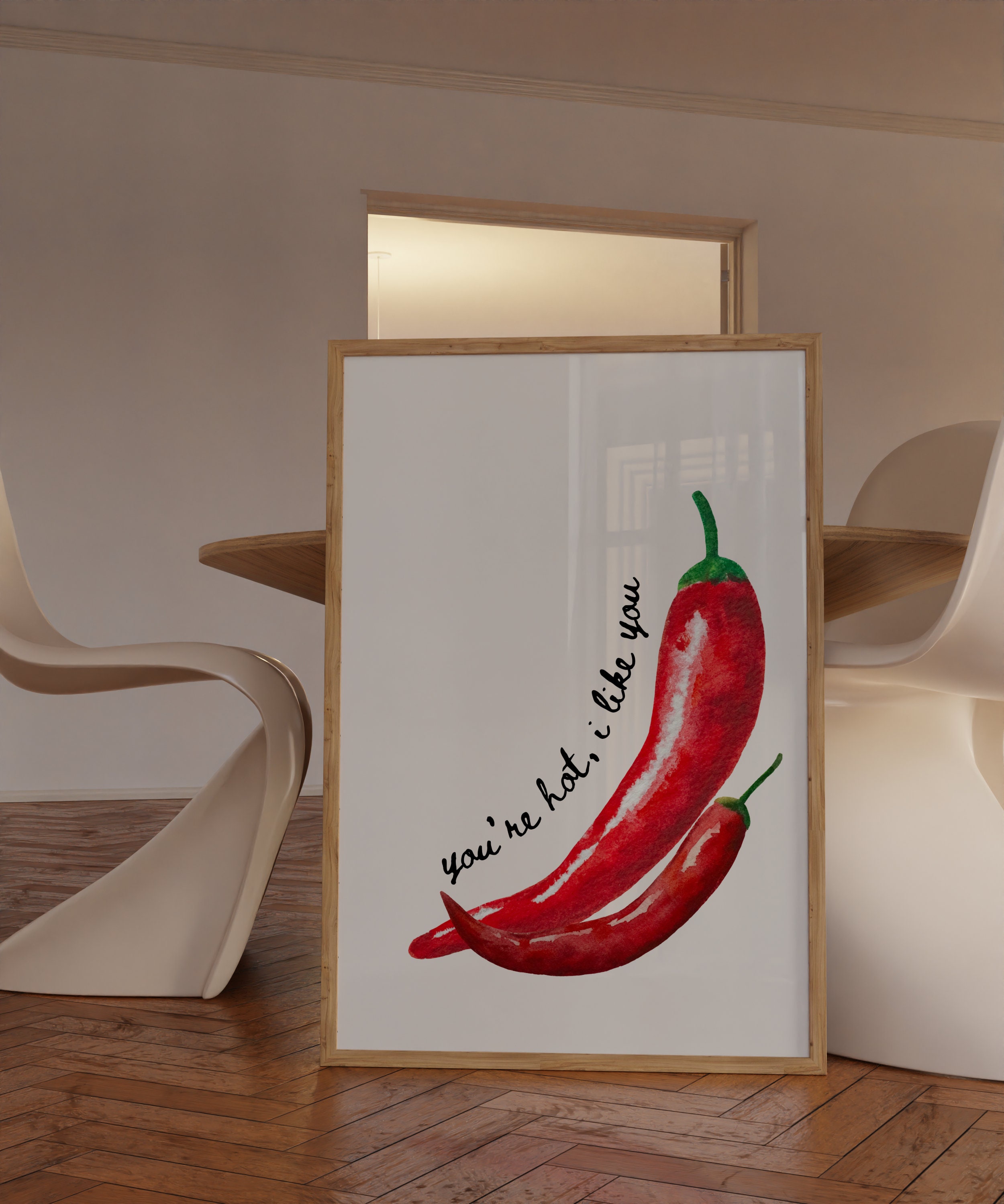 Chili Pepper Print Chili Pepper Wall Art Modern Kitchen - Etsy