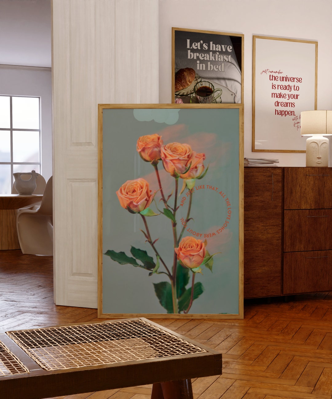 Roses All the Love Songs About You Print Vintage Flower Poster Love ...