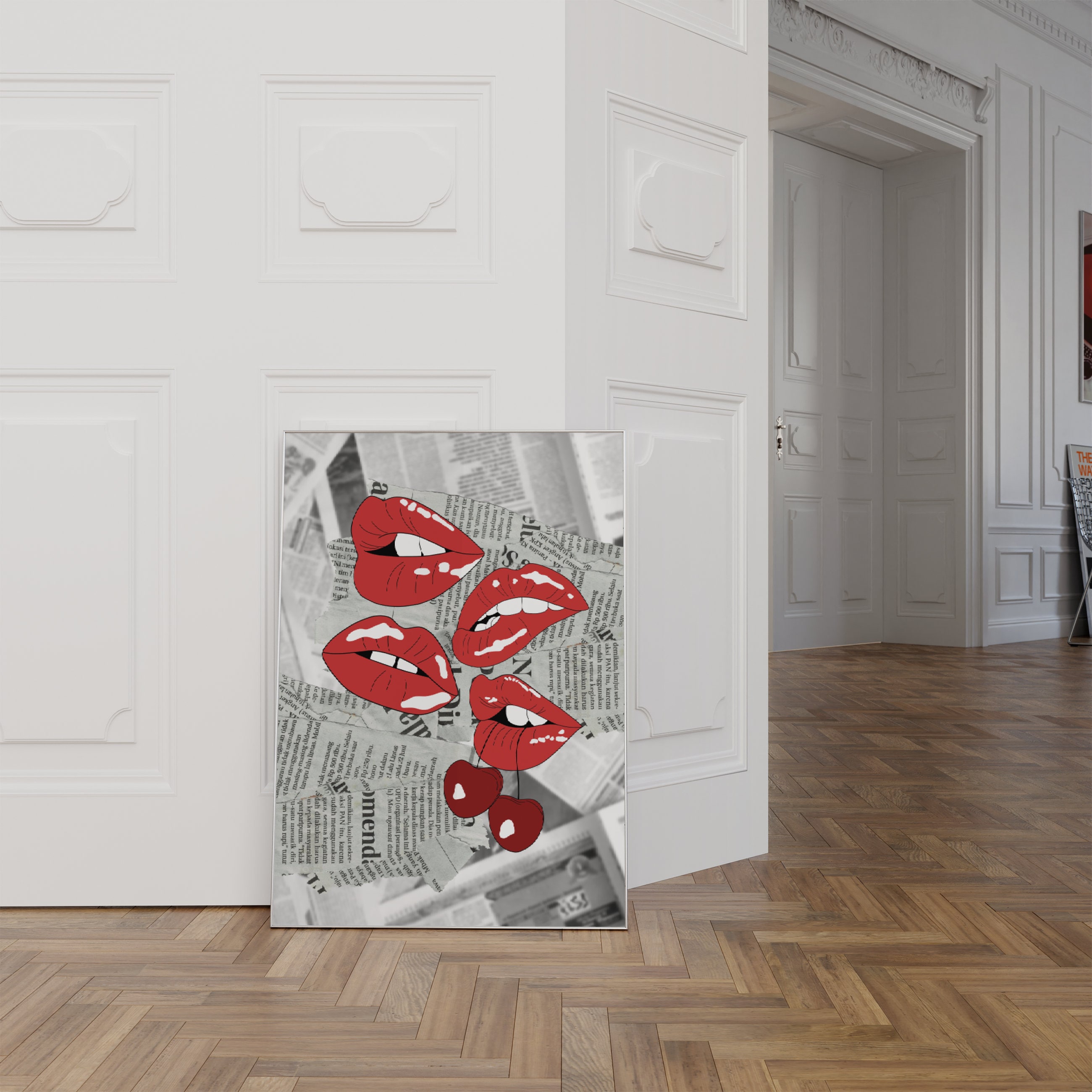Trendy Red Lips Poster Lips Magazine Poster Red Lips Wall Art Funky ...
