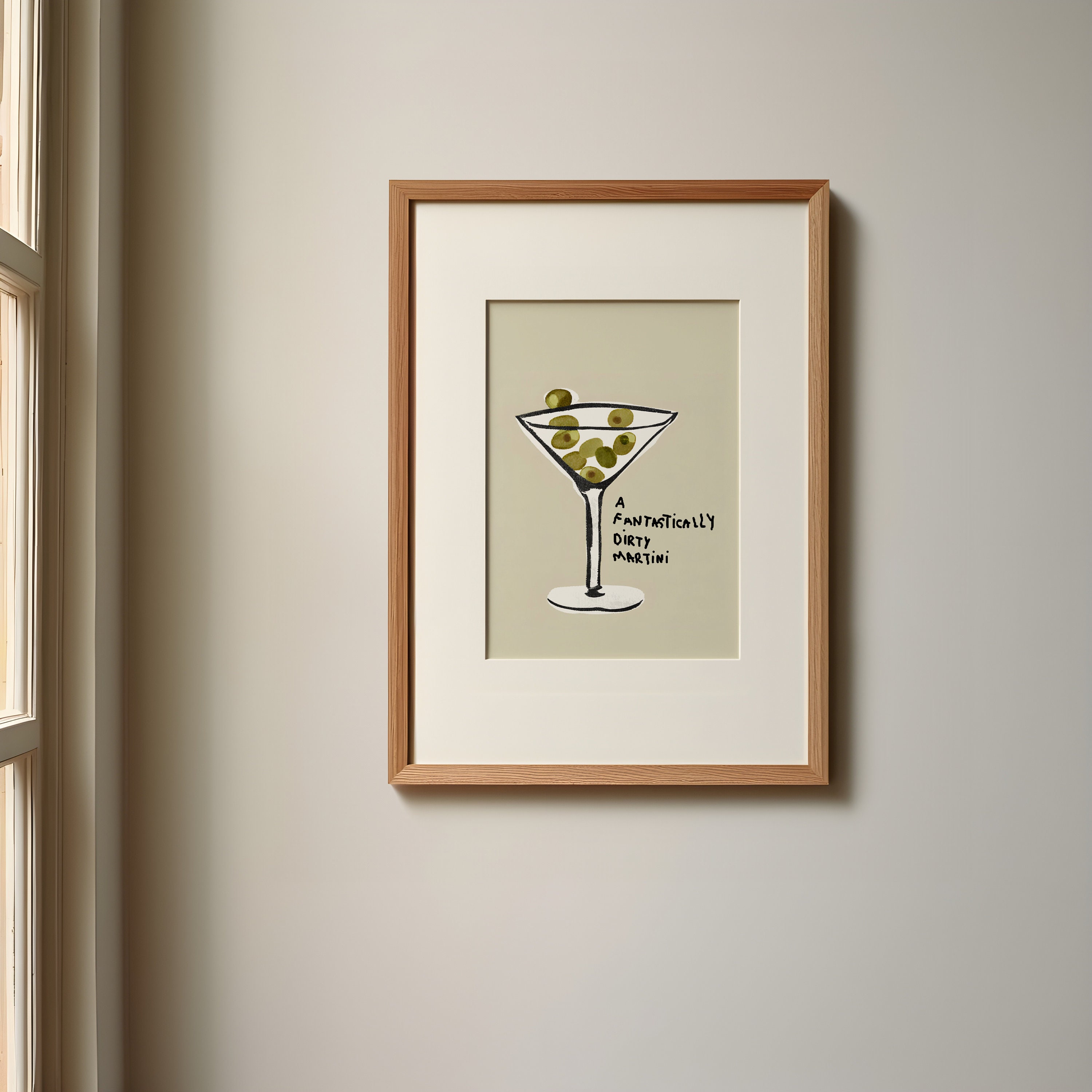Dirty Martini Print Martini Wall Art Olives Wall Art Aesthetic Wall Art ...
