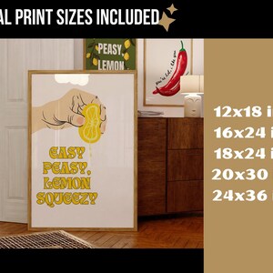 Easy Peasy Lemon Squeezy Wall Art | Modern Kitchen Wall Art | Lemon ...