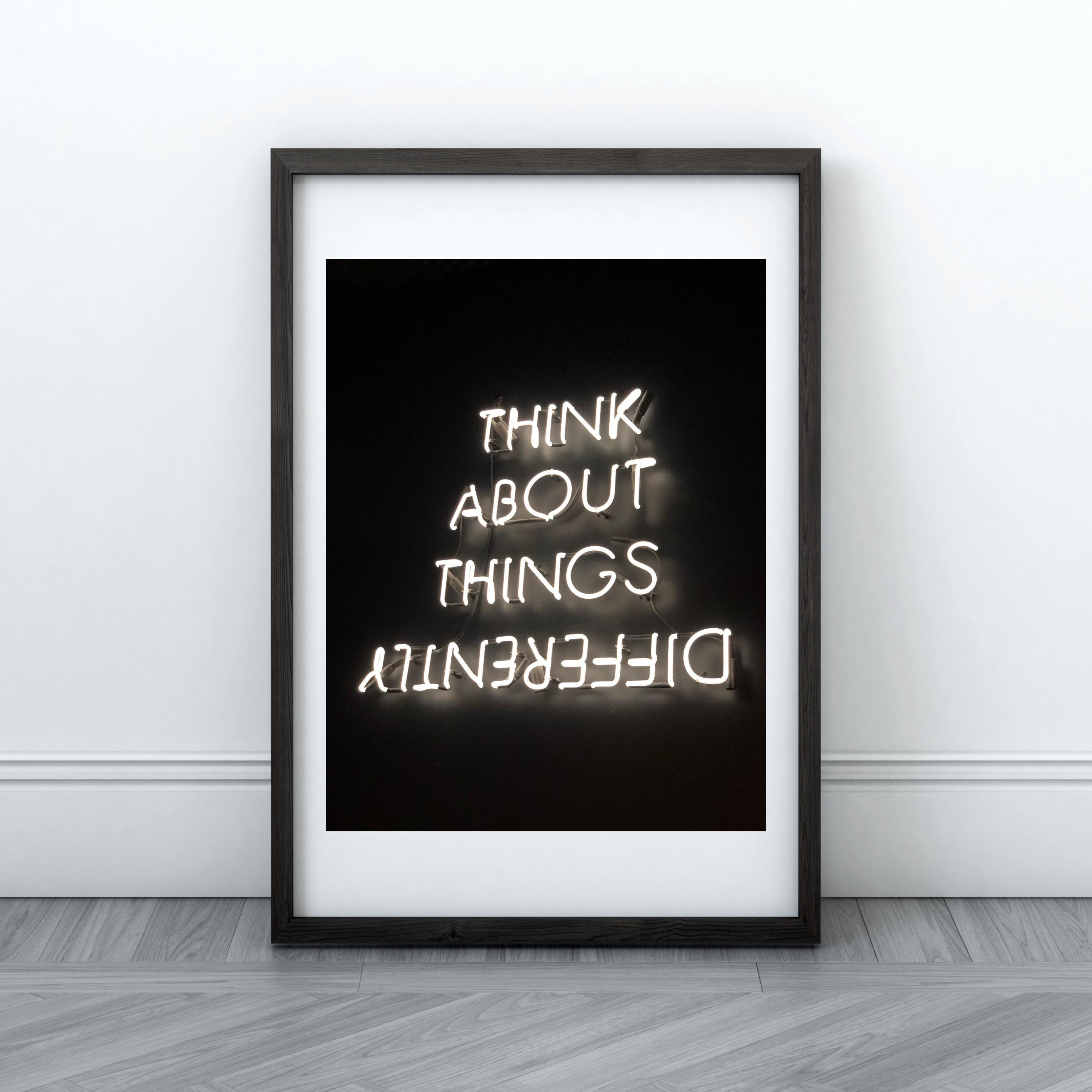 Think About Things Differently Neon Wall Art Print LARGE - Etsy