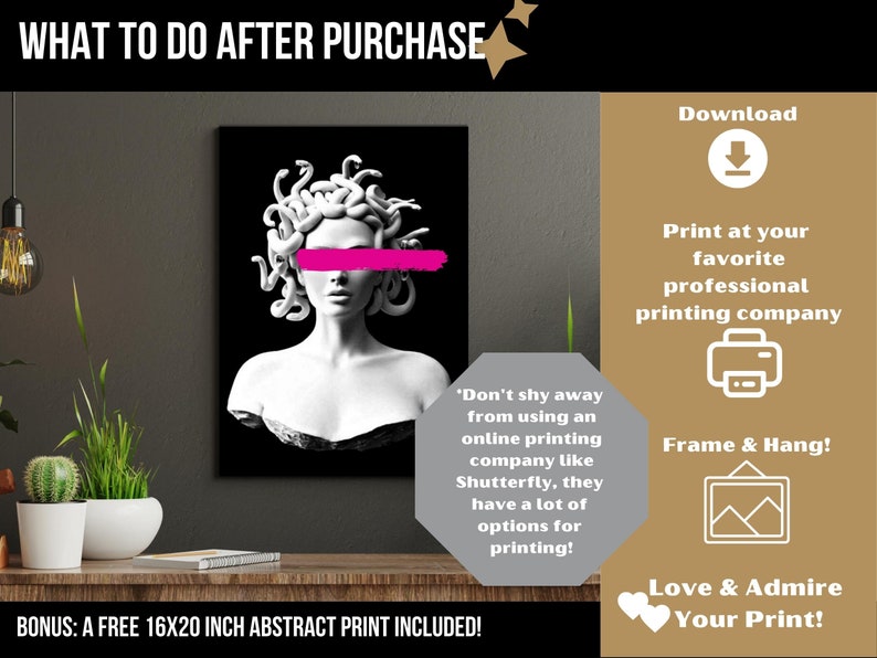 Hot Pink Medusa, Medusa Modern Statue, Medusa Wall Art, Medusa Art ...