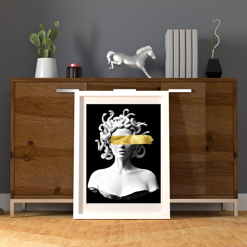 Gold Medusa Medusa Modern Statue Medusa Wall Art Medusa Art - Etsy