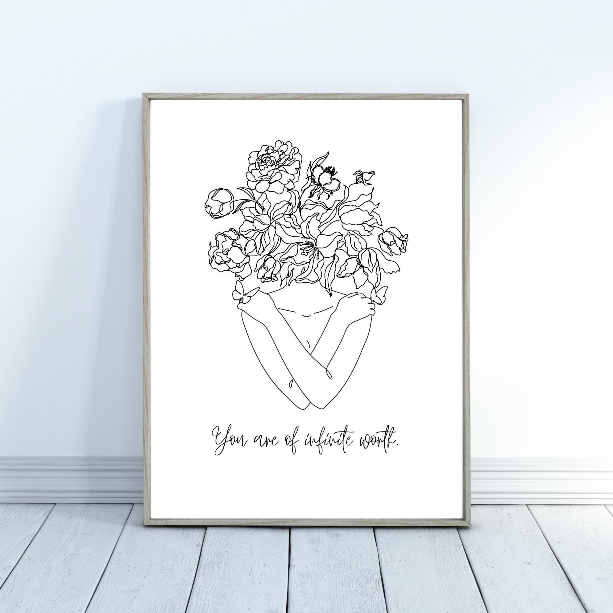 You Are of Infinite Worth Print, Self Growth Print, Self Love Wall Art ...