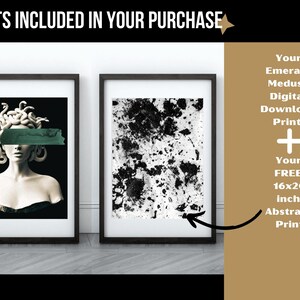 Emerald Medusa, Medusa Wall Art, Medusa Print, Medusa Decor, Modern ...